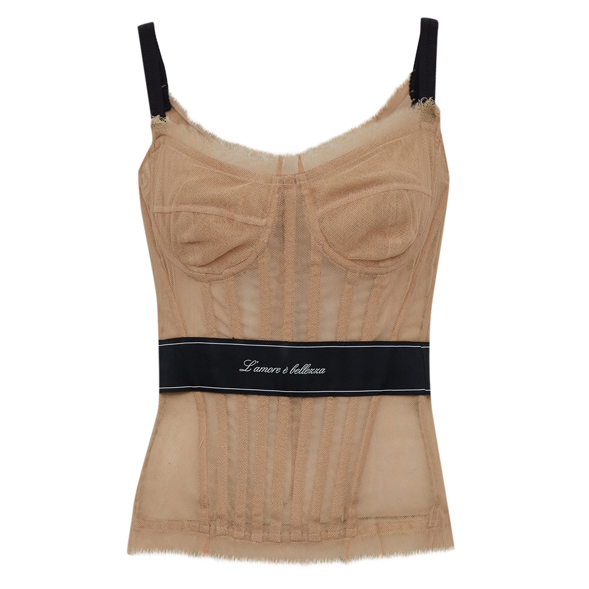 Corset Dolce & Gabbana Tule Bege e Preto – Peguei Bode