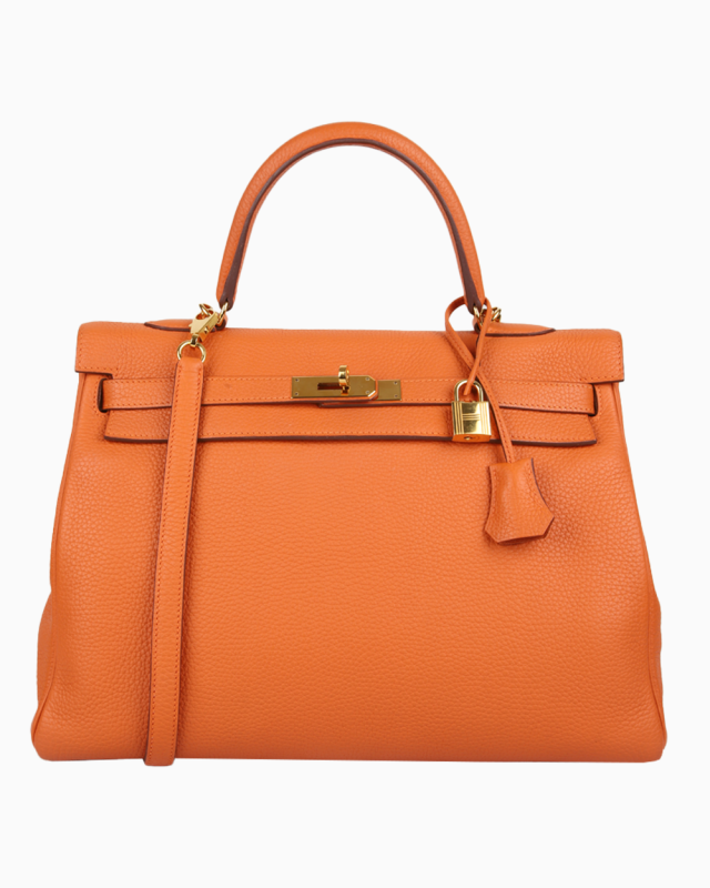 Bolsa Hermes Kelly 32 Laranja – Peguei Bode